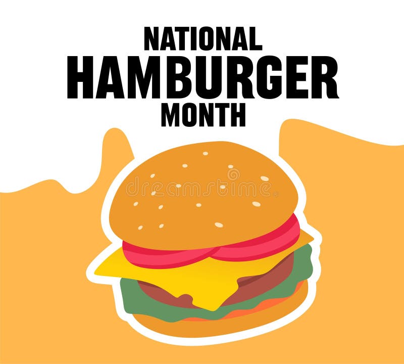 National Hamburger Month with Delicious Hamburgers Stock Vector ...