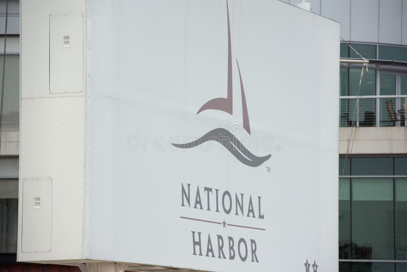 National Harbor Harbor Sign Detail Editorial Photography - Image of ...