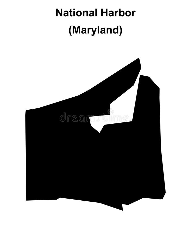 National Harbor Outline Map Stock Vector - Illustration of template ...