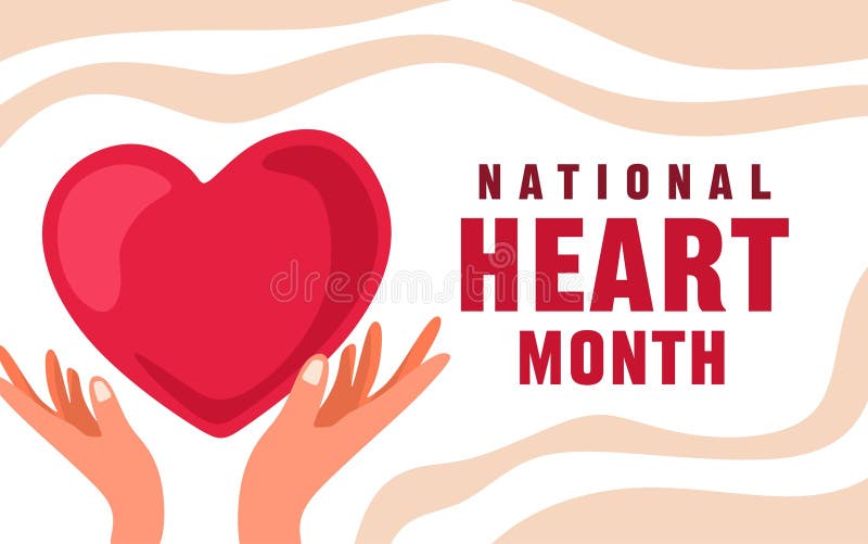 National Heart Health Month for Everyone S Heart Health Stock Vector ...