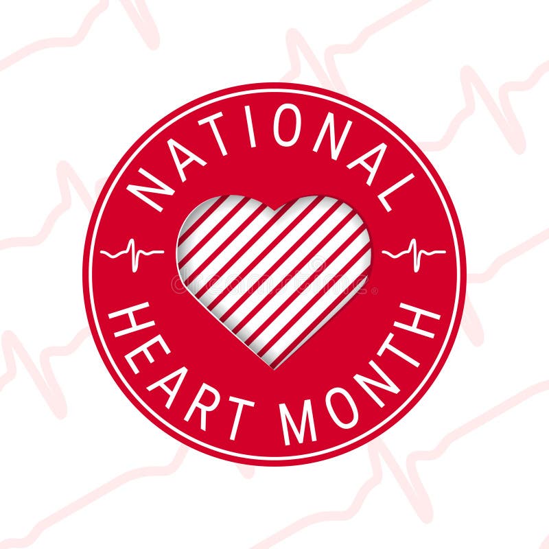 National Heart Month Concept in Flat Style Stock Illustration ...