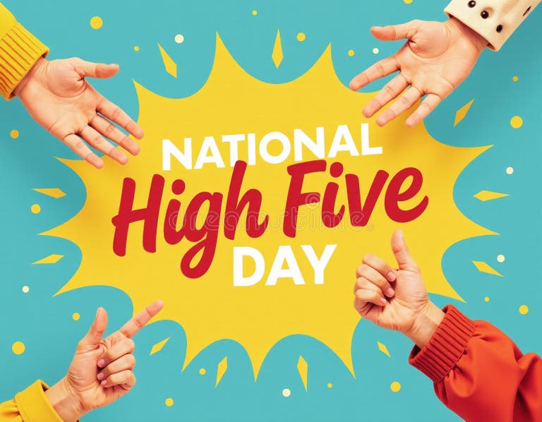 National High Five Day Celebration Stock Illustration - Illustration of ...