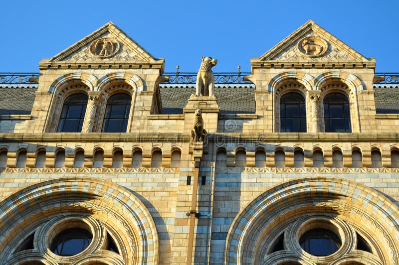 National History Museum: Windows Details, London Stock Image - Image of ...