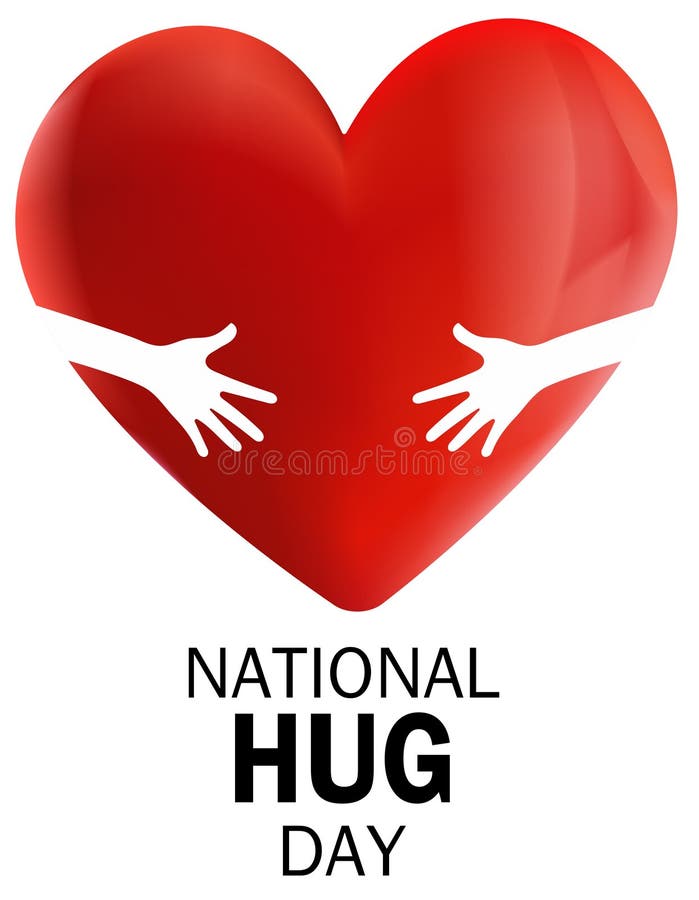 National Hug Day, 3d heart stock illustration. Illustration of greeting ...