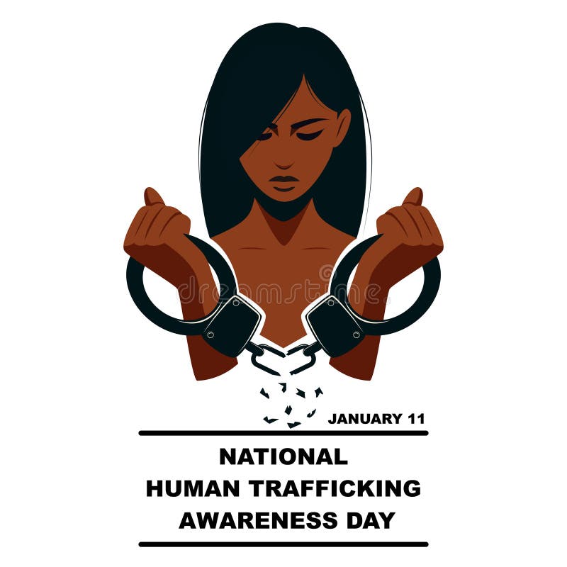 National Human Trafficking Awareness Day Poster With Slave Girl In