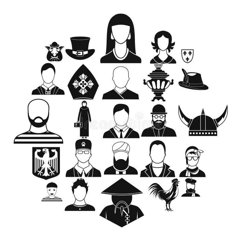 National Icons Set, Simple Style Stock Vector - Illustration of ...