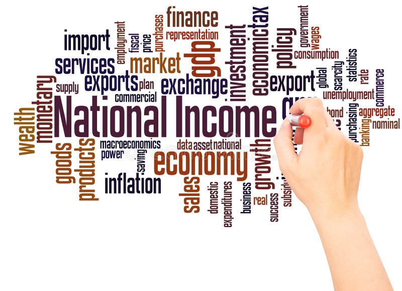 National Income Word Cloud Hand Writing Concept Stock Illustration ...
