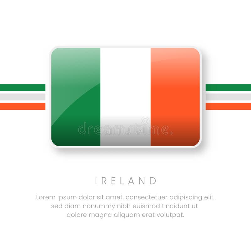 National Ireland Flag.Vector Ireland Button Flag Stock Vector ...