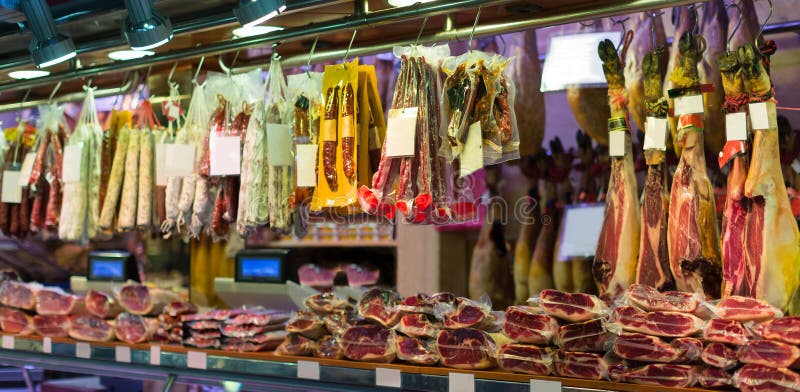 National jamon store stock photo. Image of tasty, hanging - 50679612