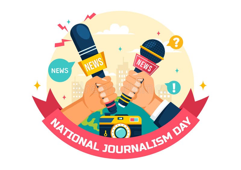 National Journalism Day Vector Illustration Recognizing and ...