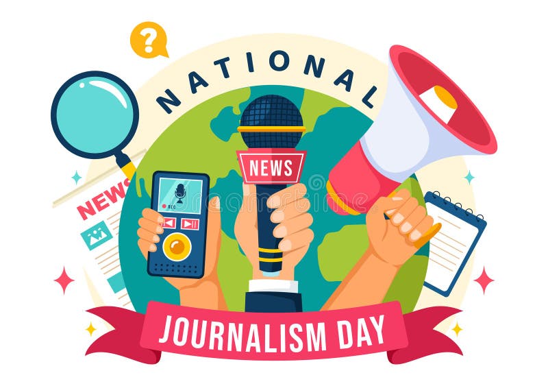 National Journalism Day Vector Illustration Recognizing and ...