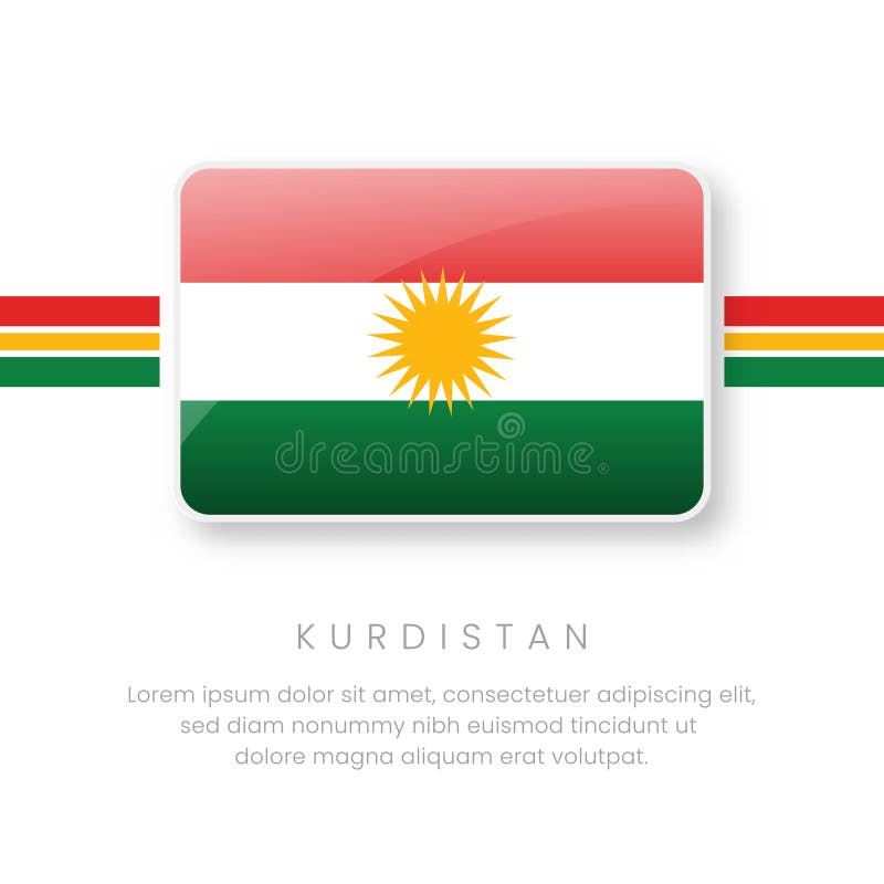National Kurdistan Flag.Vector Kurdistan Button Flag Stock Vector ...