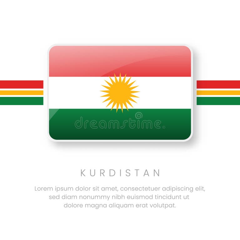 National Kurdistan Flag.Vector Kurdistan Button Flag Stock Vector ...