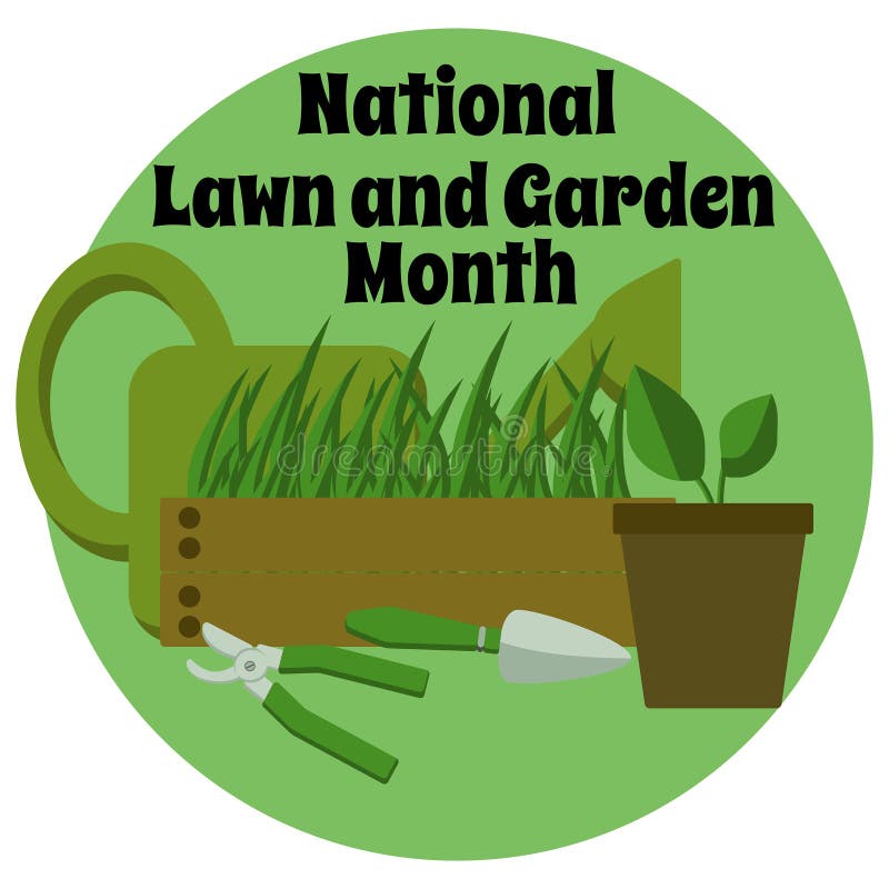 National Lawn and Garden Month, Simple Banner on Gardening Theme Stock ... National Lawn and Garden Month, Simple Banner on Gardening Theme Stock ...