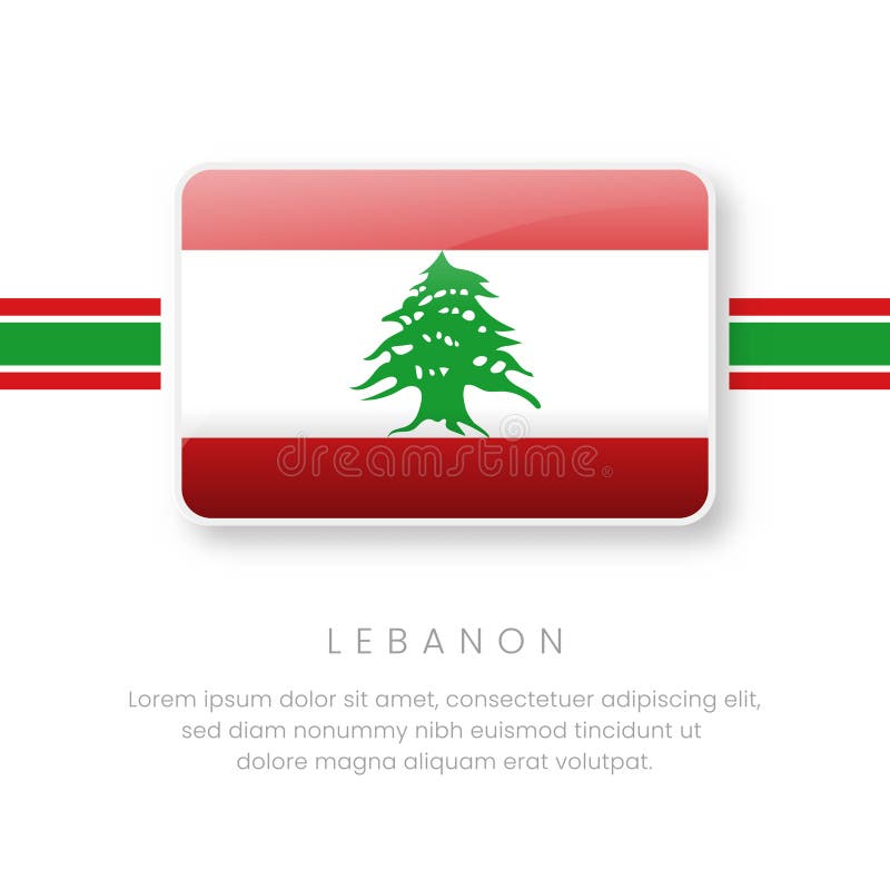 National Lebanon Flag.Vector Lebanon Button Flag Stock Vector ...