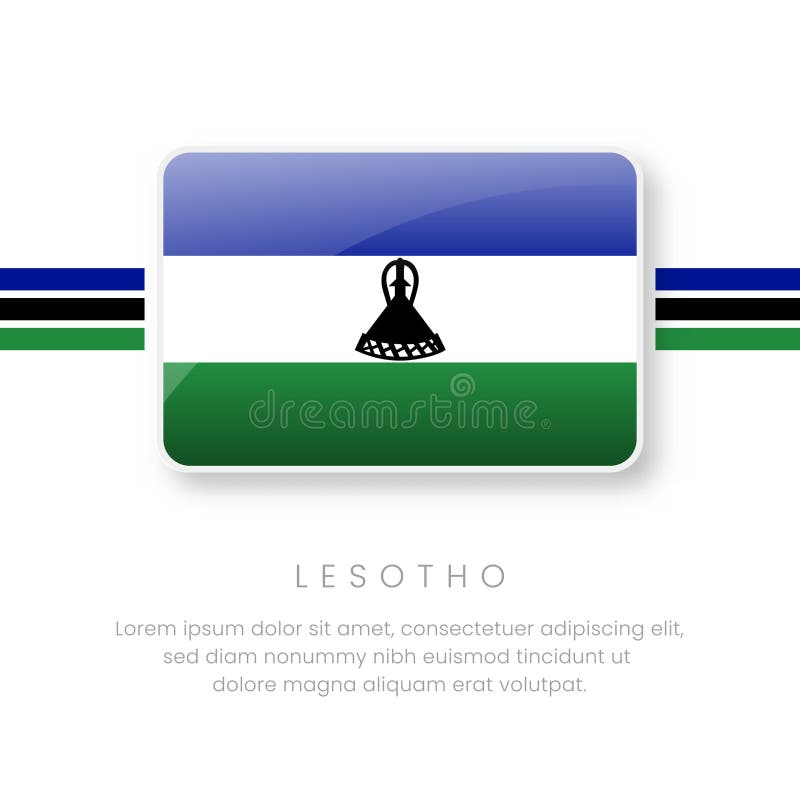 National Lesotho Flag.Vector Lesotho Button Flag Stock Vector ...
