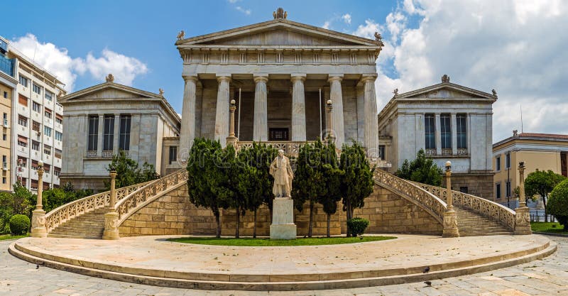 National Library in Athens - Greec Stock Photo - Image of ionic ...