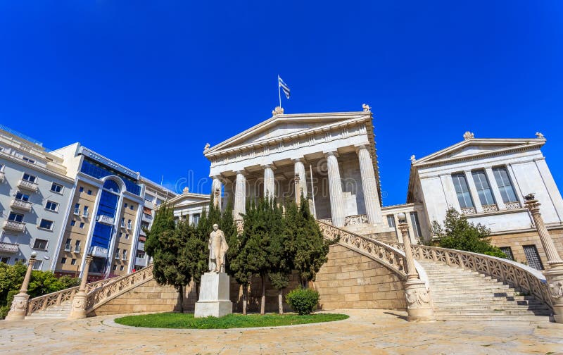 National Library in Athens, Greece Stock Photo - Image of education ...