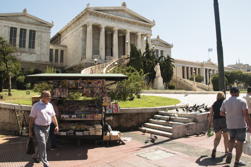 National Library in Athens, Greece Editorial Photography - Image of ...