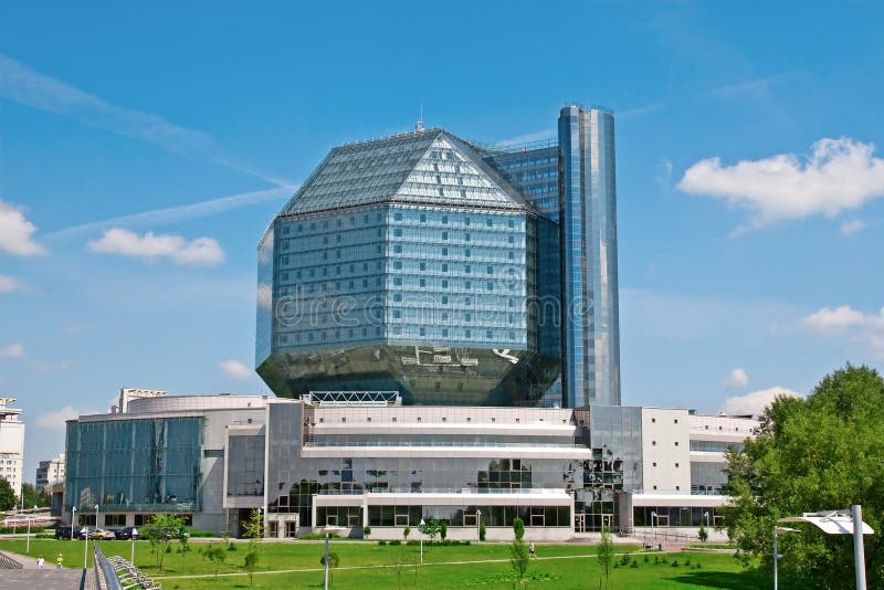 Unique Building - National Library of Belarus, Symbol of Minsk Stock ...