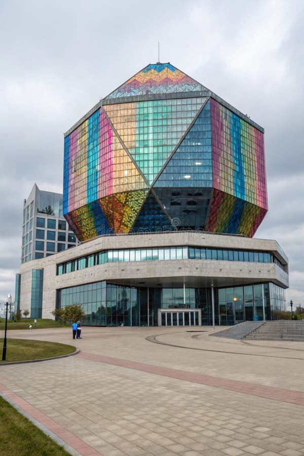 National Library of Belarus, Front View of the Crystal Building in ...