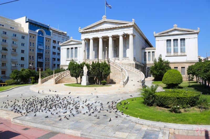 Main Building of the Old University of Athens, Greece Stock Photo ...