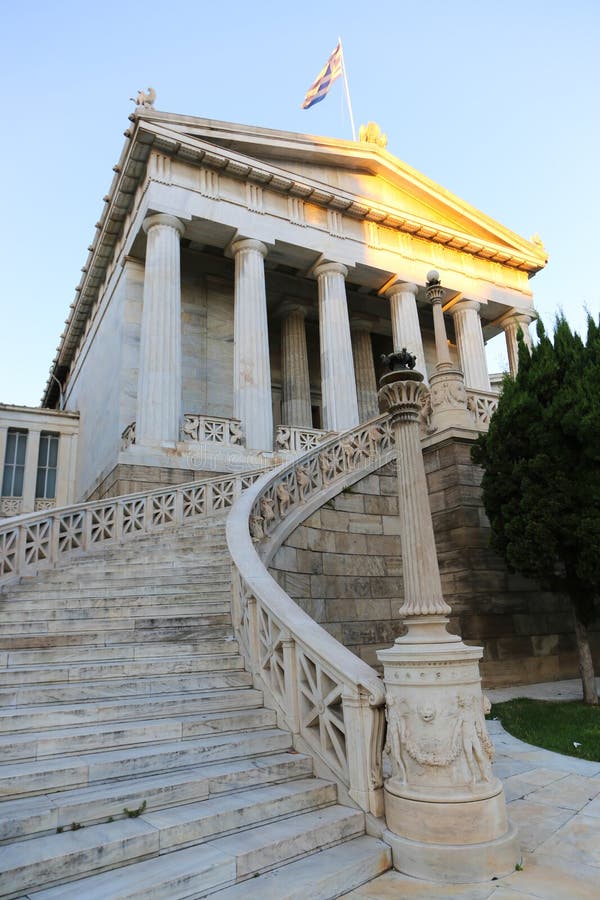 The National Library of Greece in Athens Stock Image - Image of beach ...