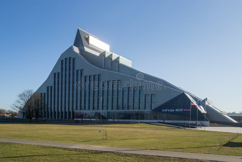 National Library of Latvia in Riga Editorial Stock Image - Image of ...
