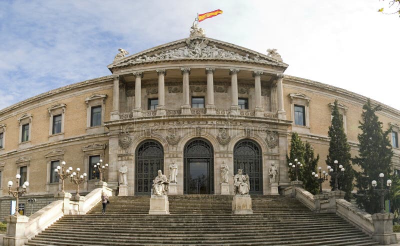 National Library, Madrid Spain Stock Photo - Image of ancient, famous ...