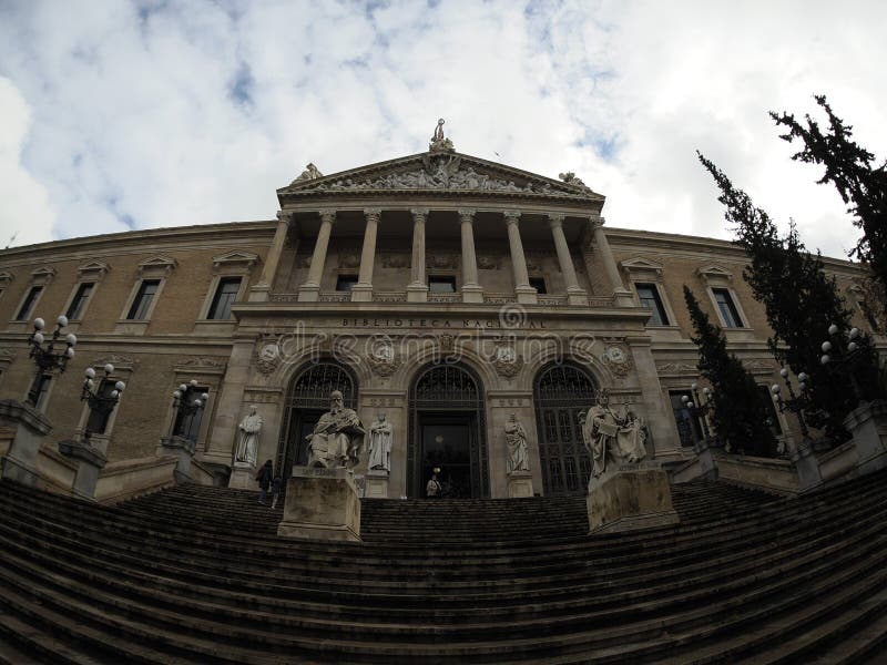 National Library of Madrid, Spain. Architecture and Art Stock Photo ...
