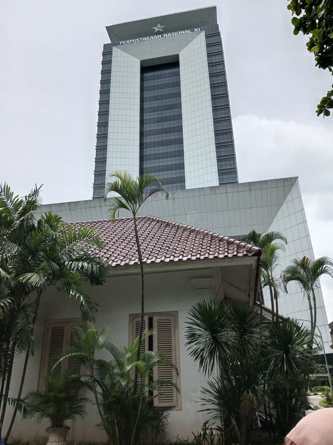 National Library Republic of Indonesia with a Beautiful Sky Editorial ...