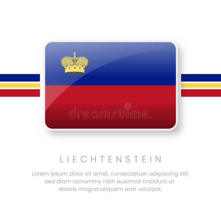 National Liechtenstein Flag.Vector Liechtenstein Button Flag Stock ...