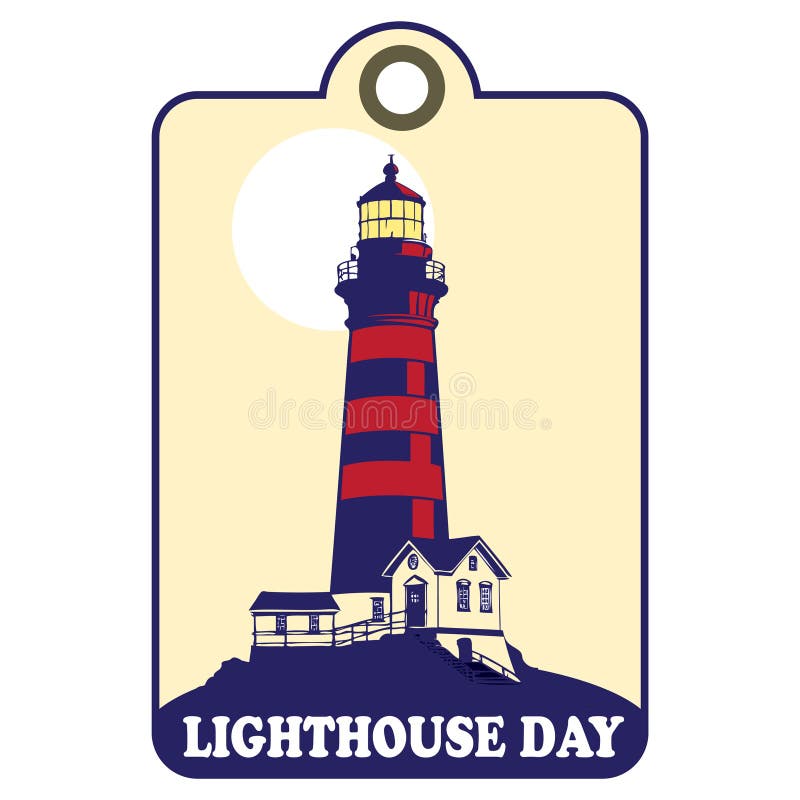National Lighthouse Day stock illustration. Illustration of shine ...