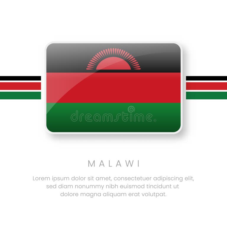 National Malawi Flag.Vector Malawi Button Flag Stock Vector ...