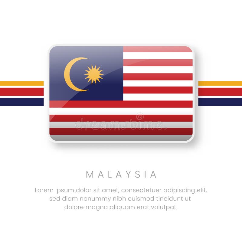 National Malaysia Flag.Vector Malaysia Button Flag Stock Vector ...