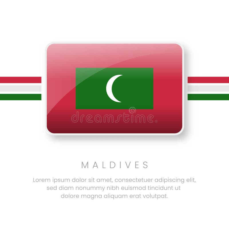 National Maldives Flag.Vector Maldives Button Flag Stock Vector ...