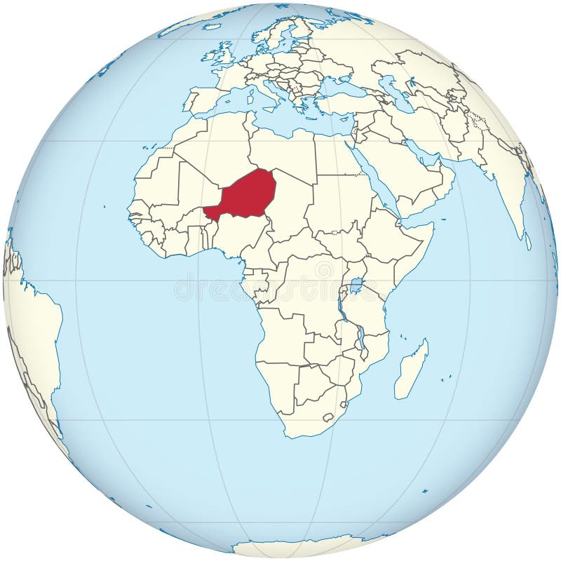 National Map of NIGER Inside African Continent Stock Illustration ...