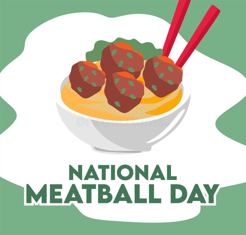 National Meatball Day with Delicious Meatball Stock Vector ...