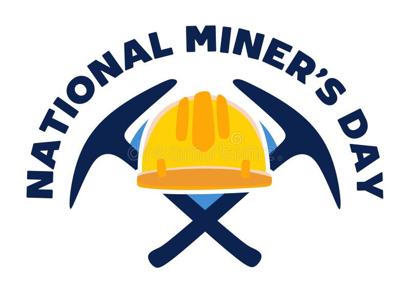 National Miners Day with Mining Tools Stock Vector - Illustration of ...