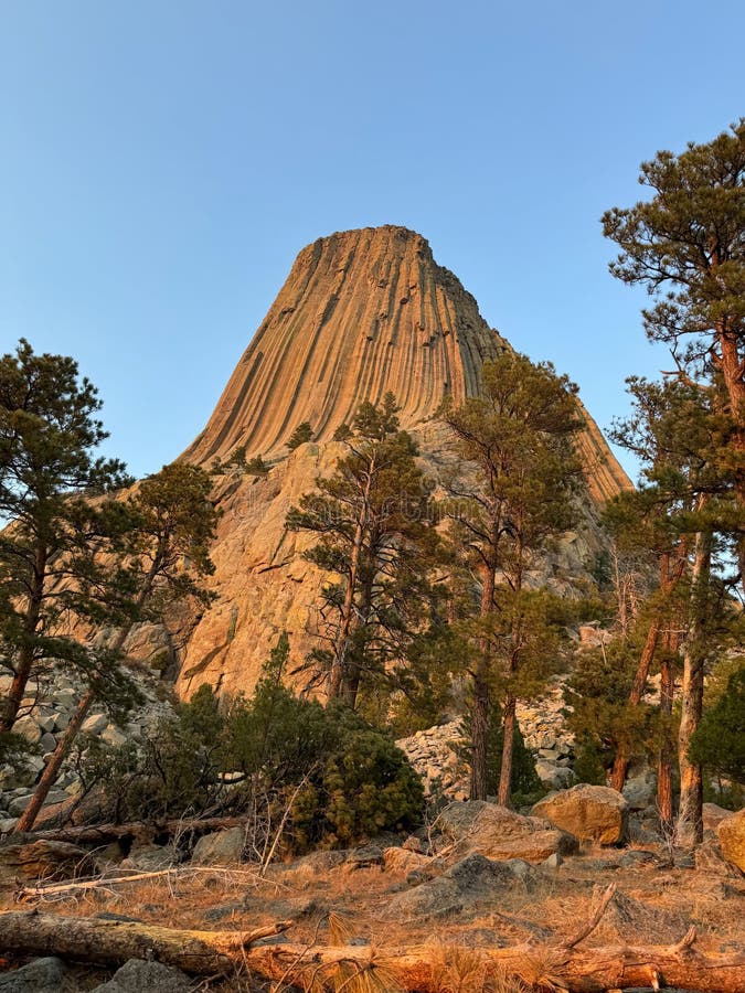Devils Tower National Monument Stock Image - Image of igneous, western ...