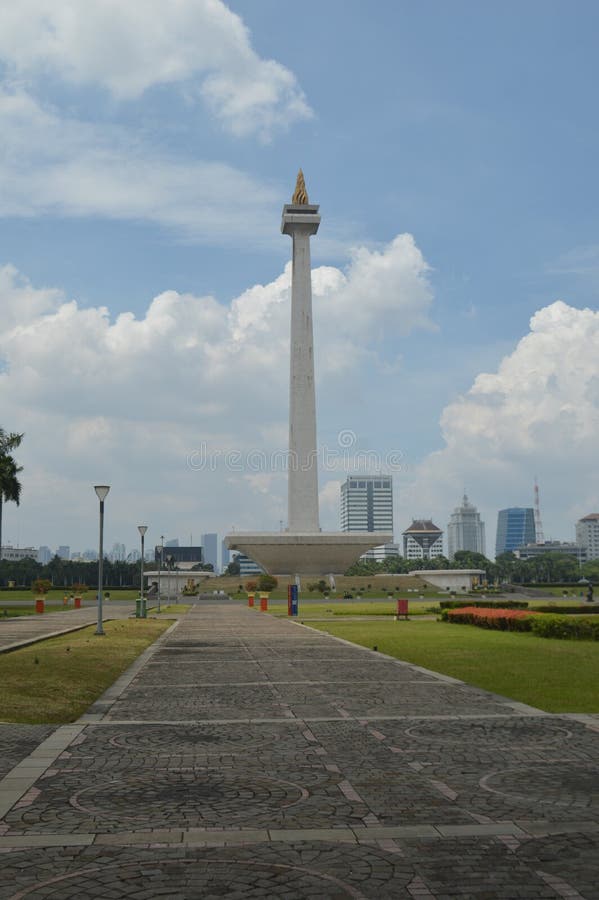 National Monument Scenery Background - Monas (Indonesia) Editorial ...
