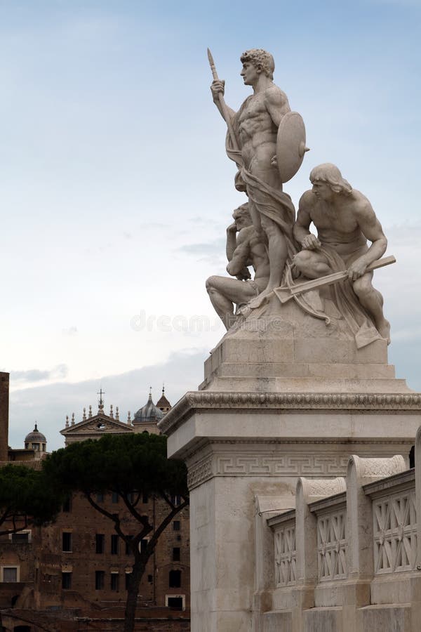 National Monument To Victor Emmanuel II Stock Image - Image of marble ...