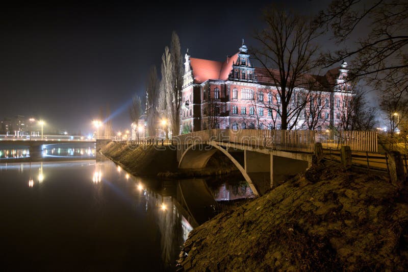 National Museum in the Night, Wroclaw Stock Image - Image of beautiful ...