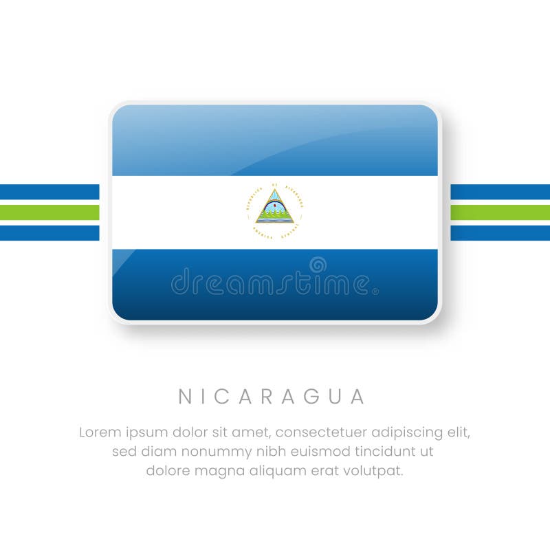 National Nicaragua Flag.Vector Nicaragua Button Flag Stock Vector ...