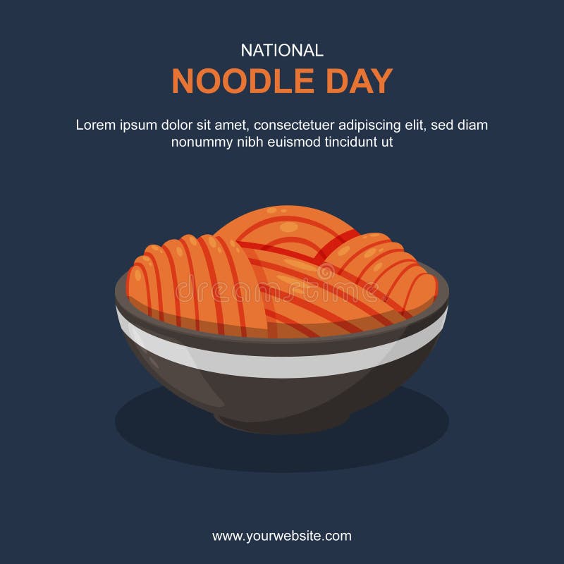 National Noodle Day Background Stock Illustration - Illustration of ...