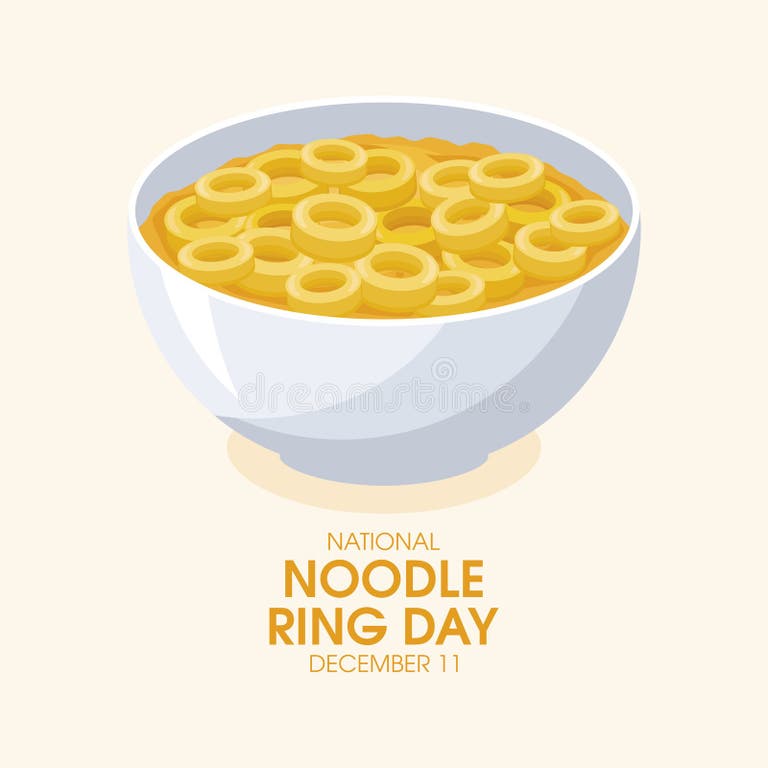 National Noodle Ring Day Vector Stock Vector - Illustration of noodle ...