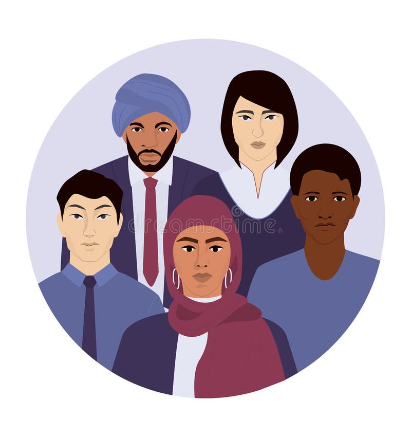 National Origin Diversity. Group of People of Different Race ...