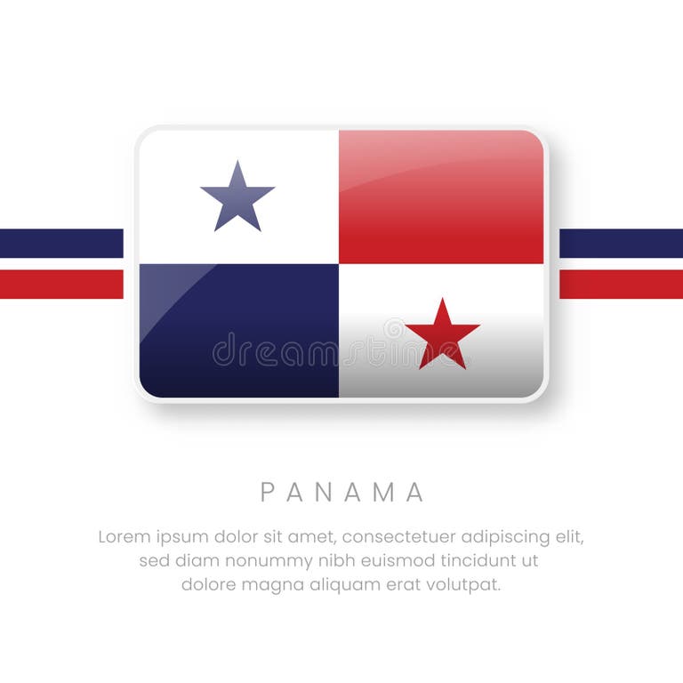 National Panama Flag.Vector Panama Button Flag Stock Vector ...