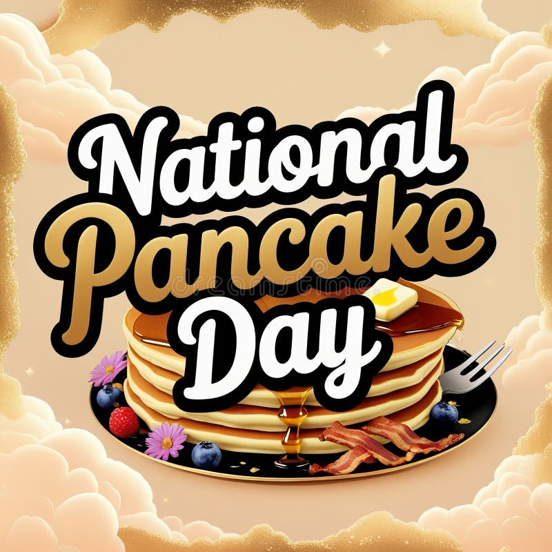 National Pancake Day stock illustration. Illustration of banner - 367474512