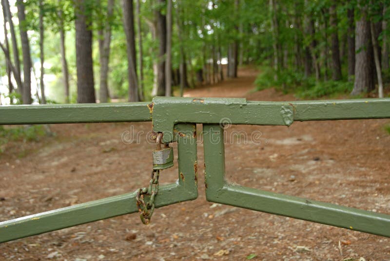 National Park Closed Gate Pathway To Nature Stock Photo - Image of ...